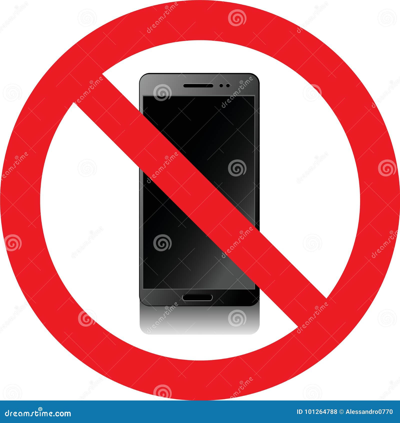 No smartphones sign stock illustration. Illustration of badge - 101264788