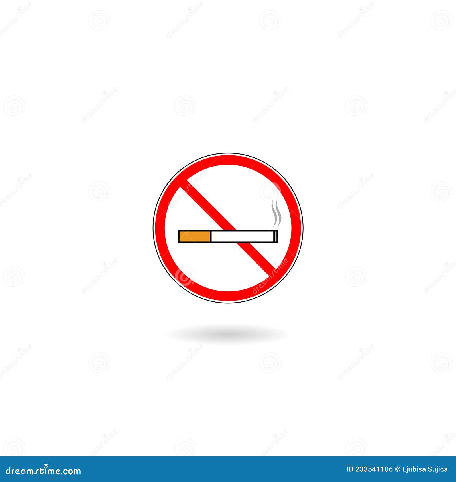 No Smoke icon with shadow stock vector. Illustration of nicotine ...