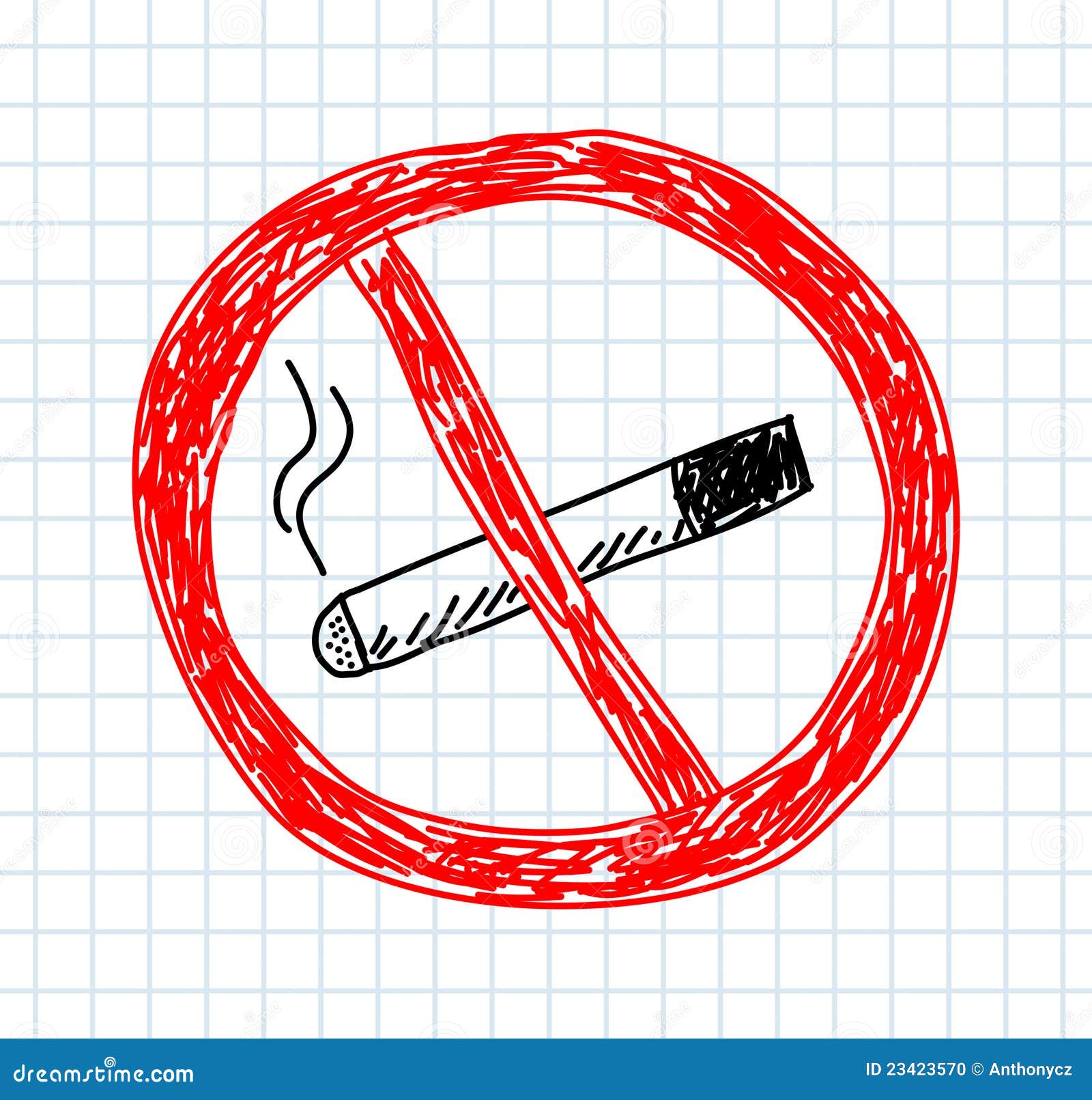 No smoking stock vector. Illustration of freehand, symbol - 23423570