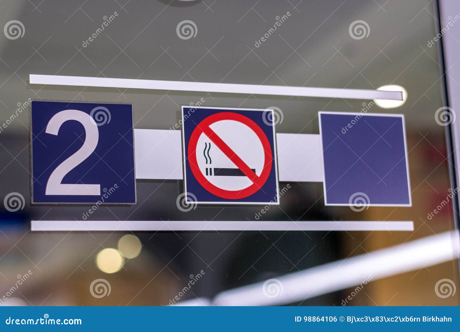 No Smoking Area Symbol in the Second Class in a Train Stock Photo ...
