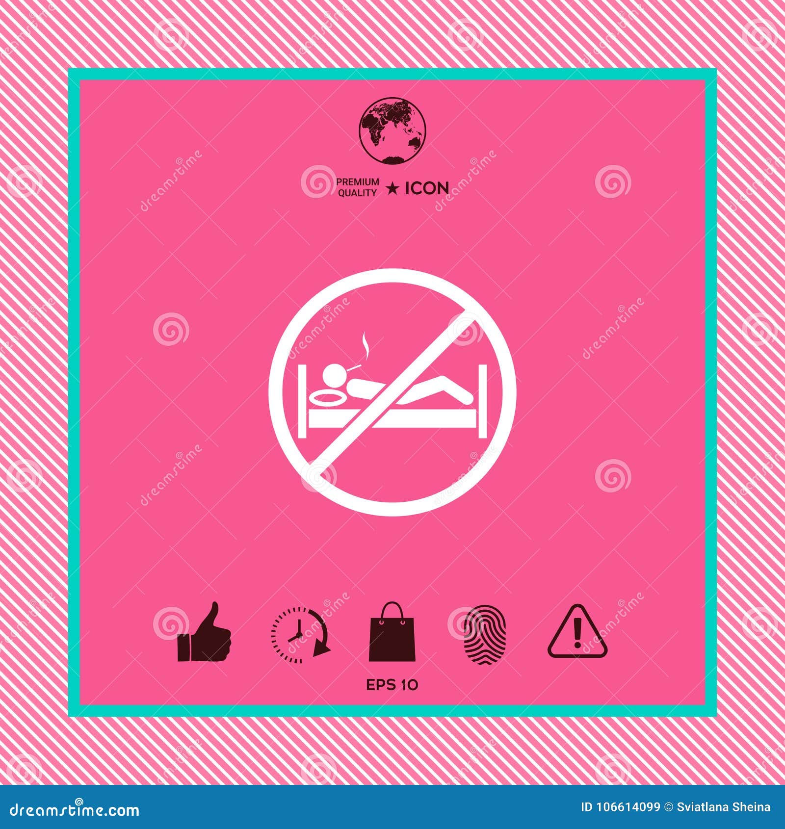 No Smoking in Bed - Prohibition Icon Stock Vector - Illustration of ...