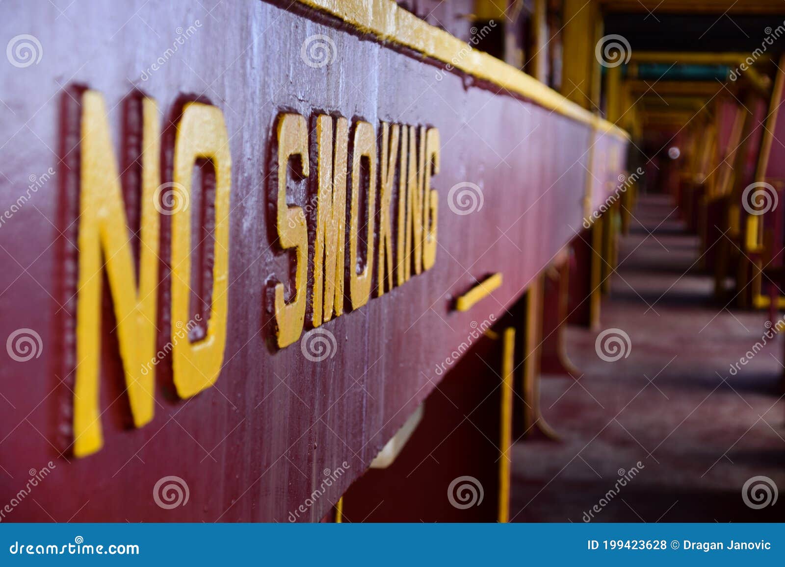 No smoking on a cargo ship stock photo. Image of font - 199423628