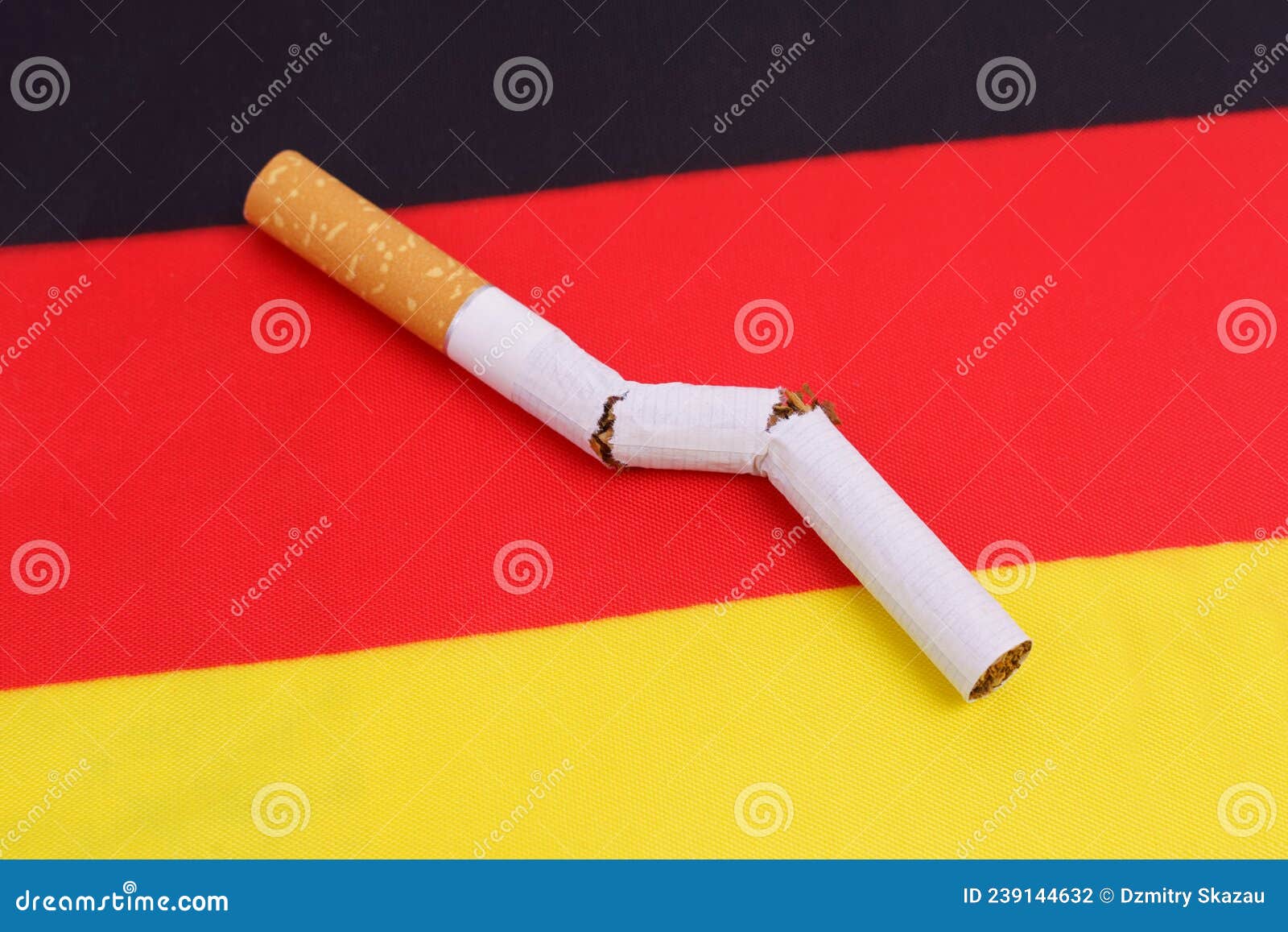 A Broken Cigarette is on the Flag of Germany, As a Symbol of the Harm ...