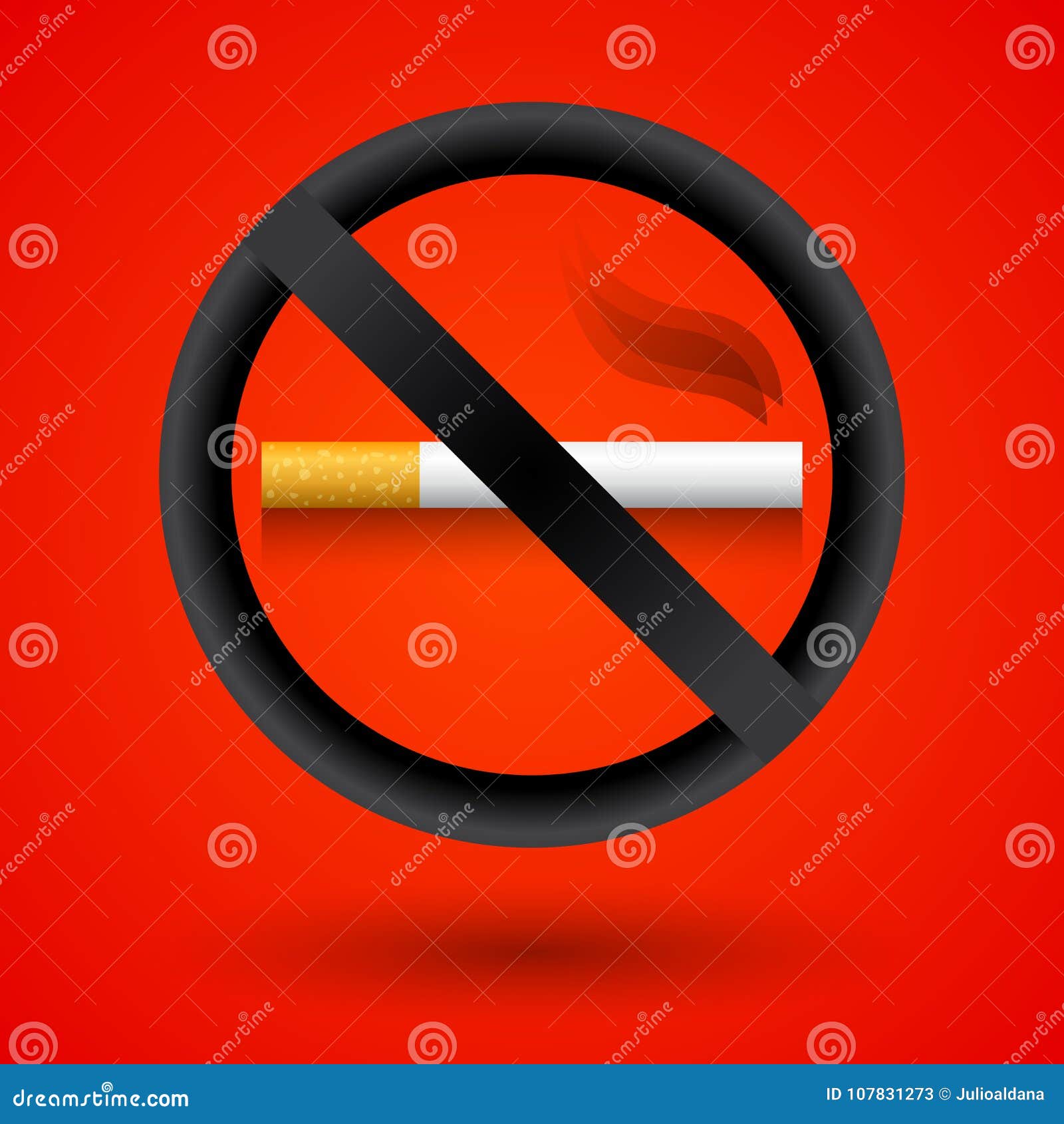 No Smoking Elegant Realistic Sign Vector Illustration Stock Vector ...