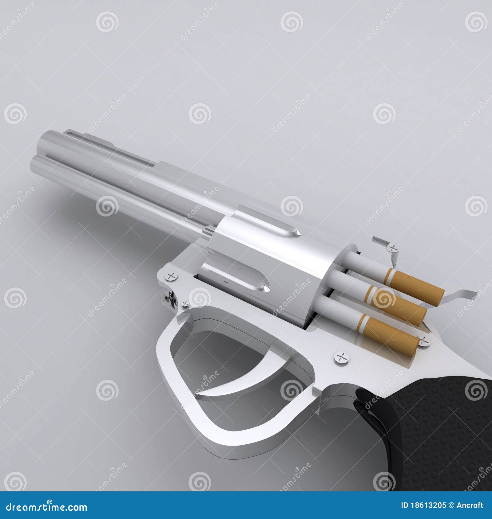 No Smoking Gun with Cigarette Bullets Stock Illustration - Illustration ...