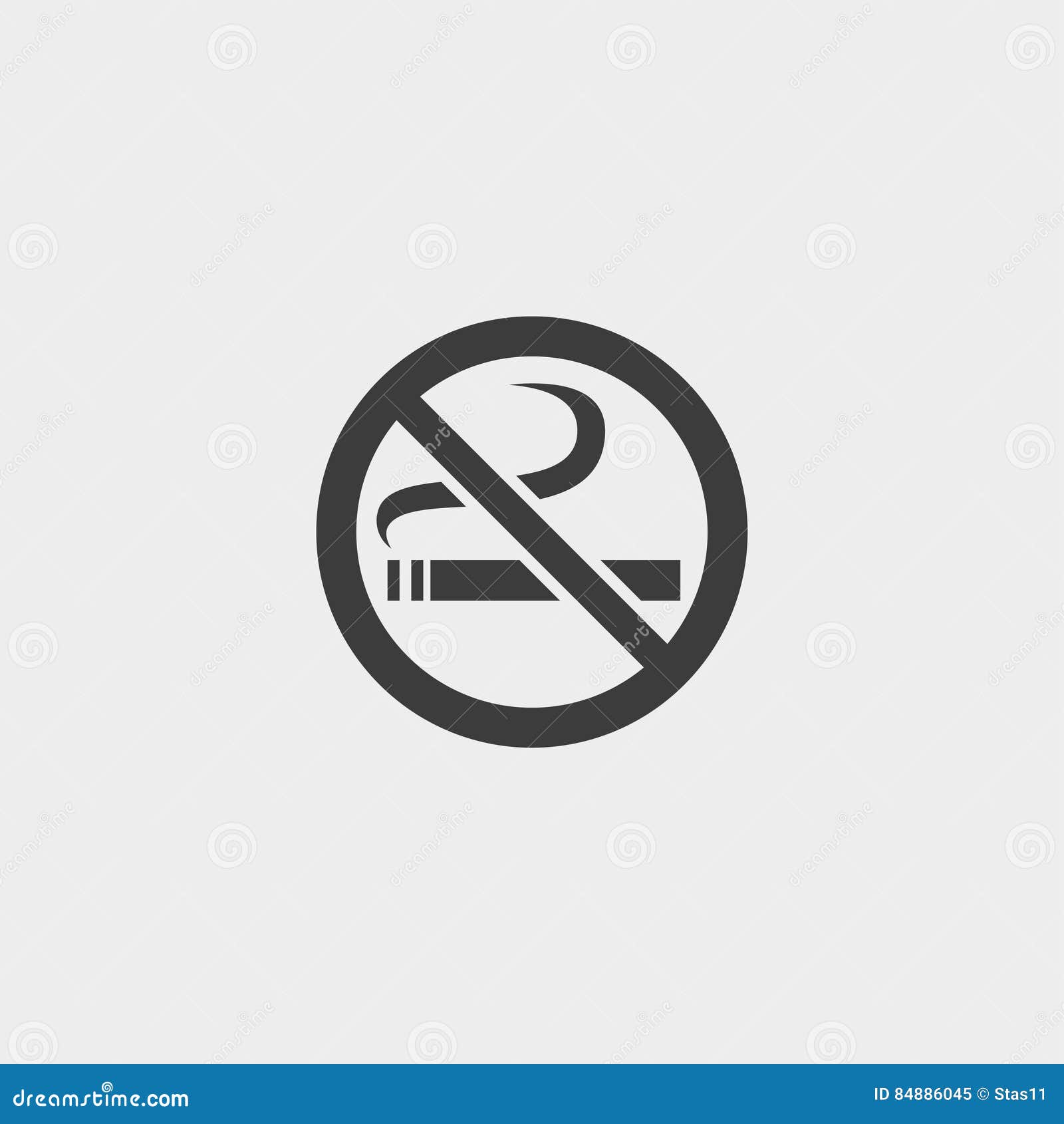 No Smoking Icon in a Flat Design in Black Color. Vector Illustration ...
