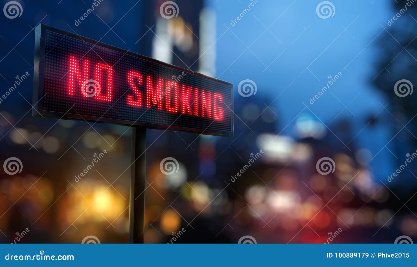 No Smoking Led Sign stock illustration. Illustration of screen - 100889179