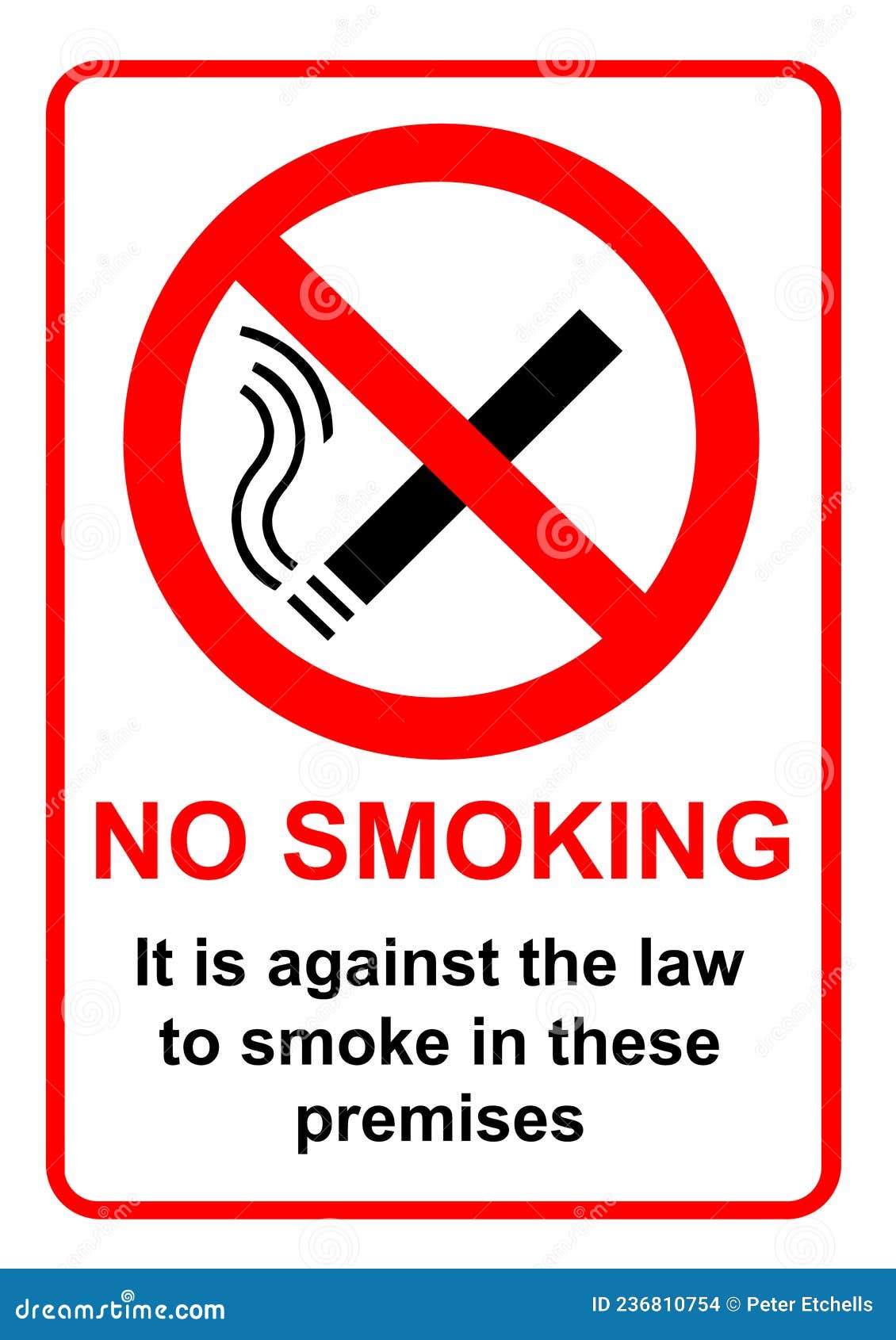 No smoking sign stock illustration. Illustration of banned - 236810754
