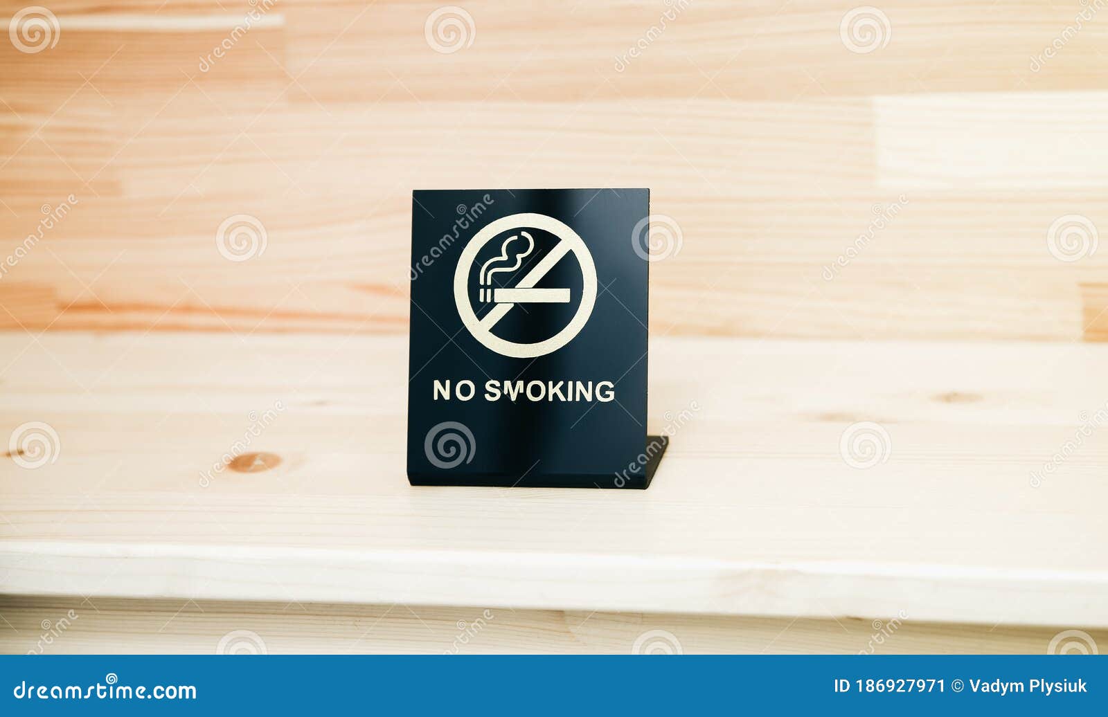 No Smoking Sign on the Bedside Table. Hotel Things Stock Image - Image ...