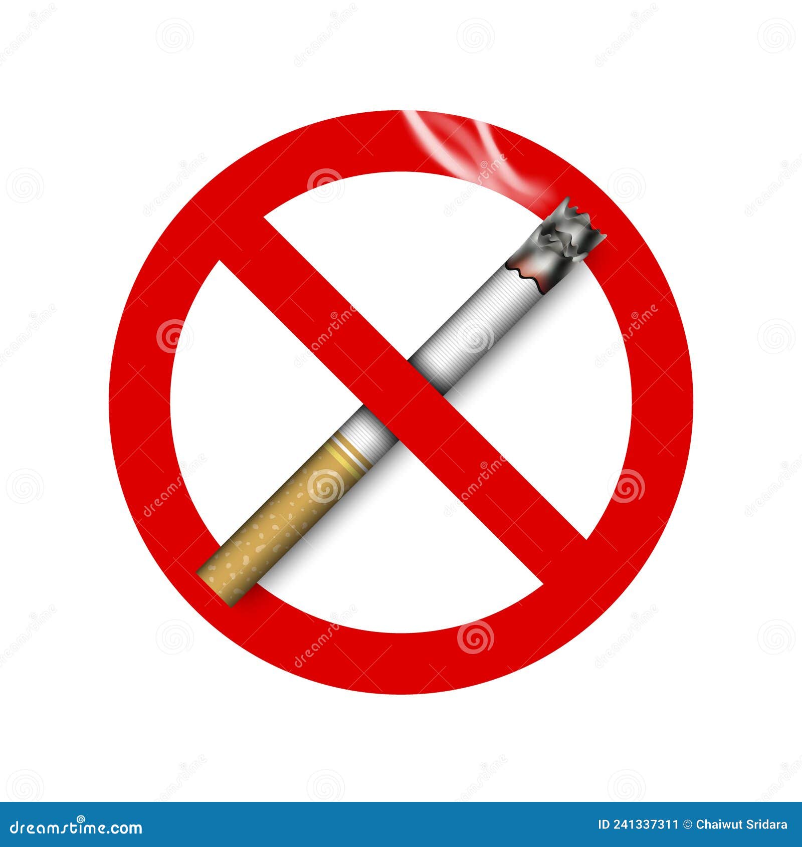 No Smoking Sign with Cigarette, Vector Stock Vector - Illustration of ...