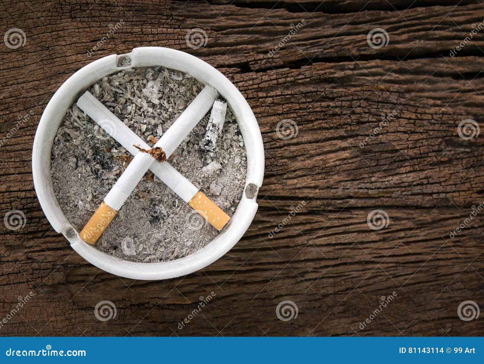No Smoking Sign from Cigarettes in Cigarettes Ashtray on Wood Ta Stock ...