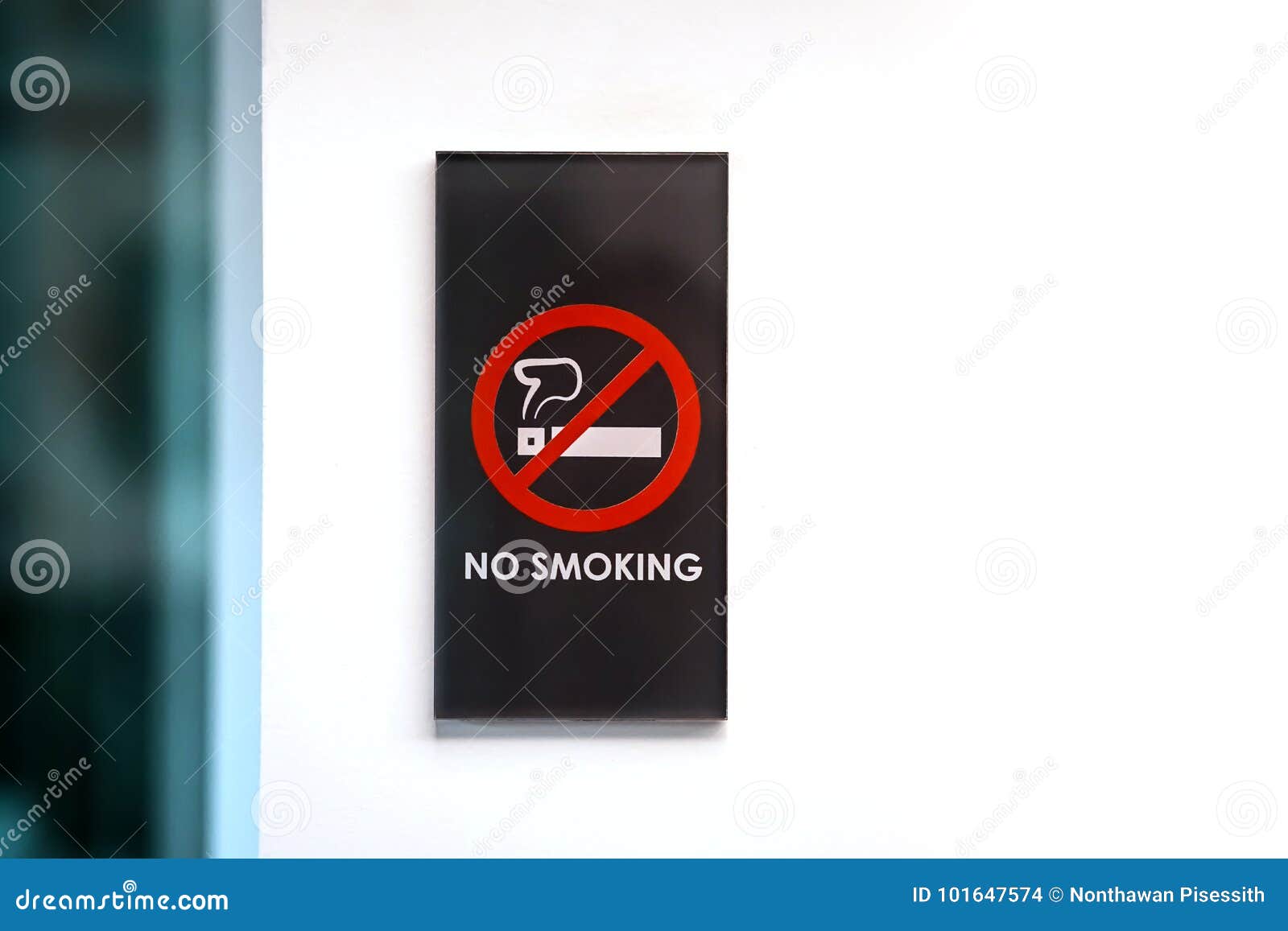 No Smoking Sign in a Hotel Room Stock Photo - Image of restrict, icon ...