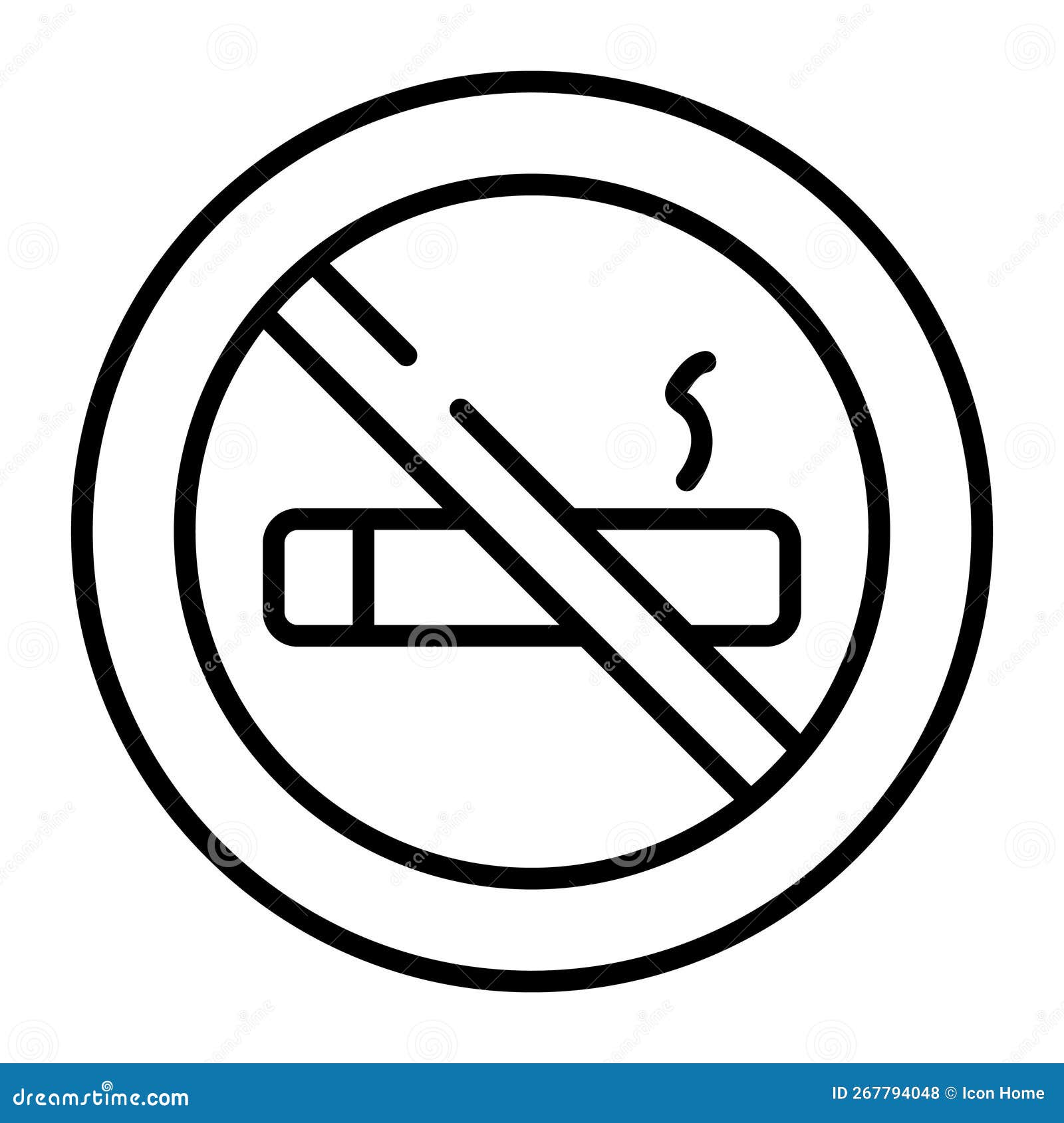 No Smoking Sign Icon, Cigarette with Forbidden Sign Vector Stock Vector ...
