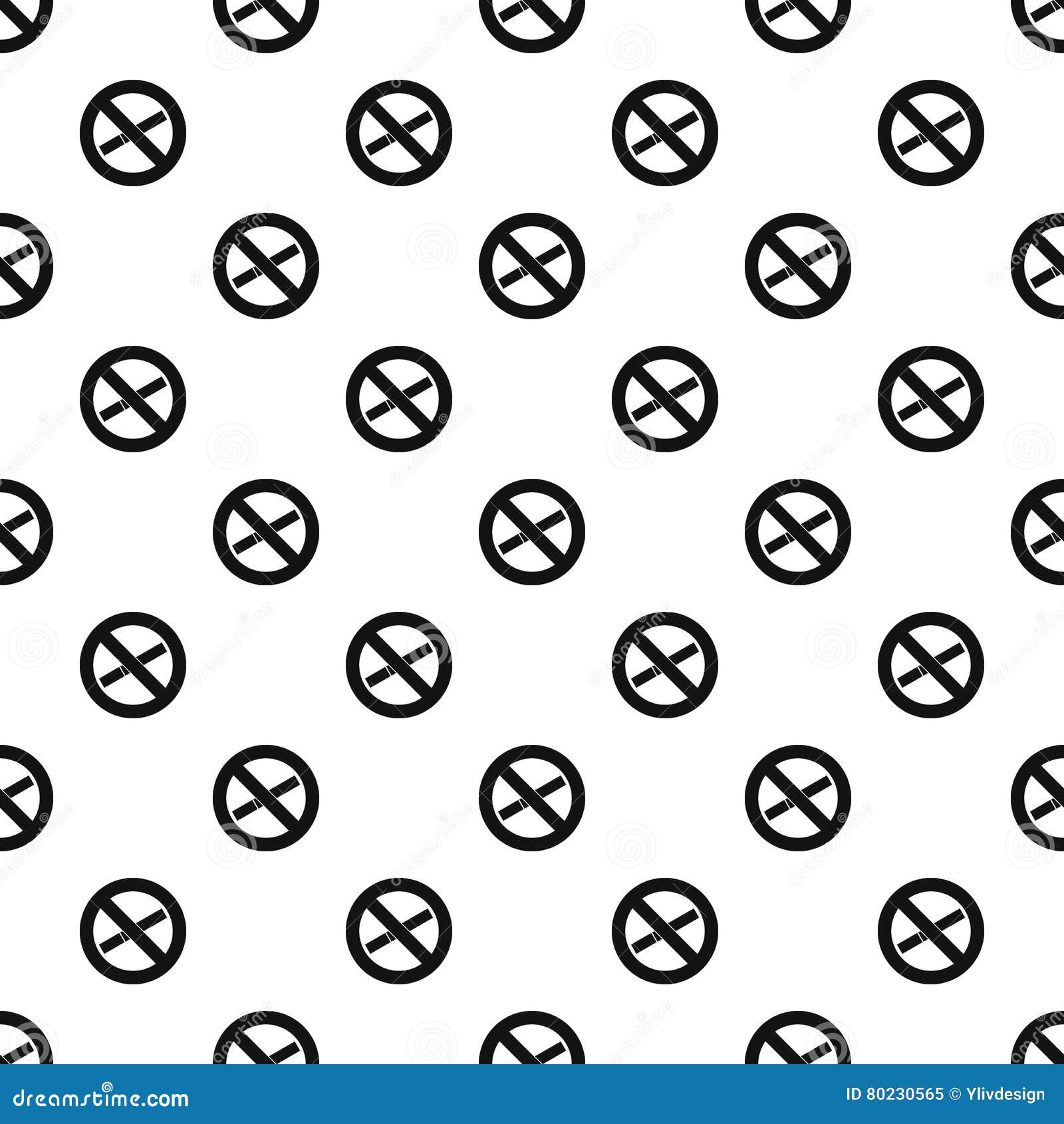 No Smoking Sign Pattern, Simple Style Stock Vector - Illustration of ...