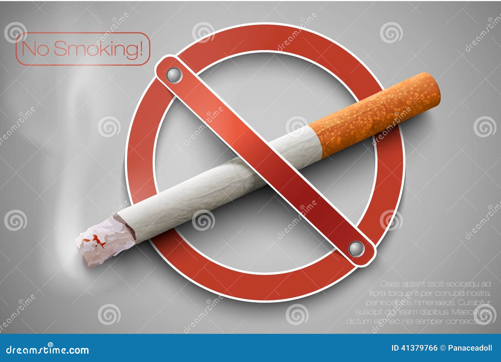 No Smoking Sign with a Realistic Cigarette Stock Vector - Illustration ...