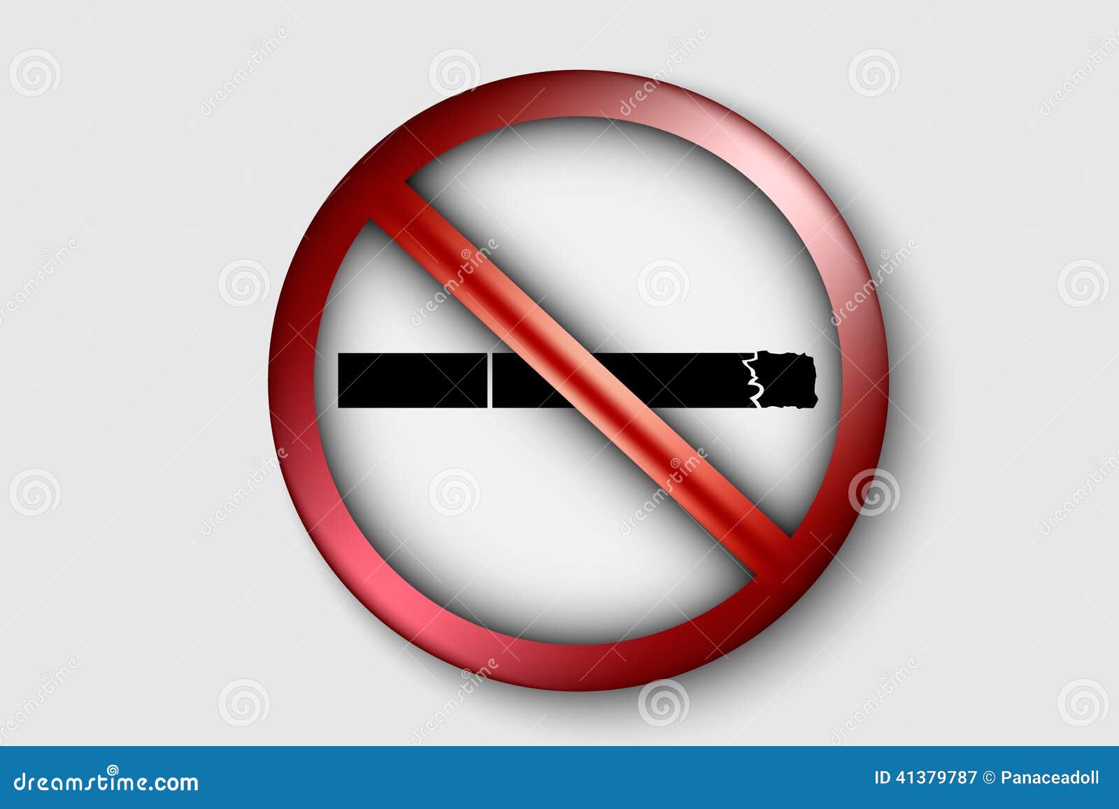 No Smoking Sign with a Realistic Cigarette Stock Vector - Illustration ...