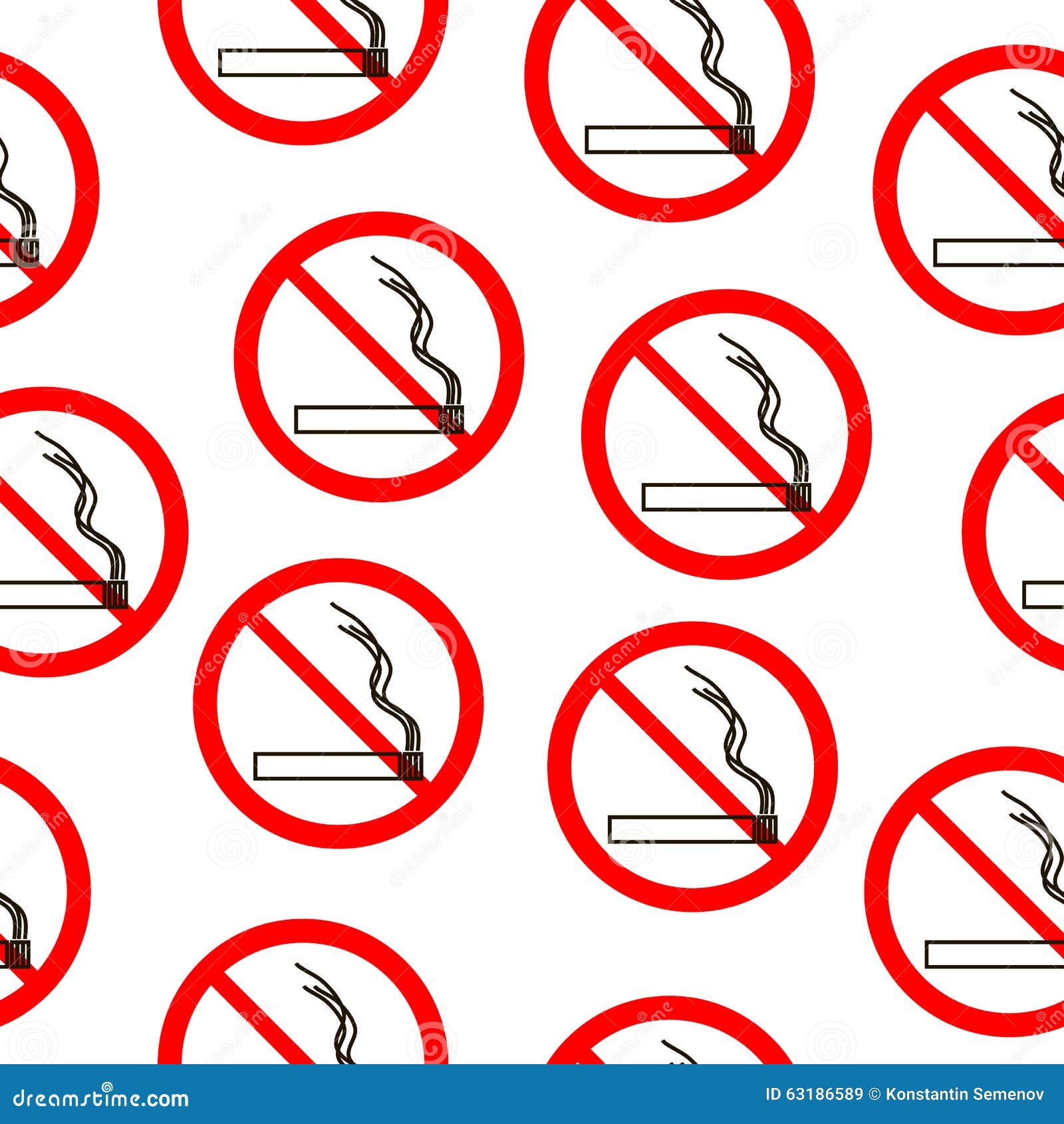 No Smoking Sign Seamless Pattern. Stock Illustration - Illustration of ...