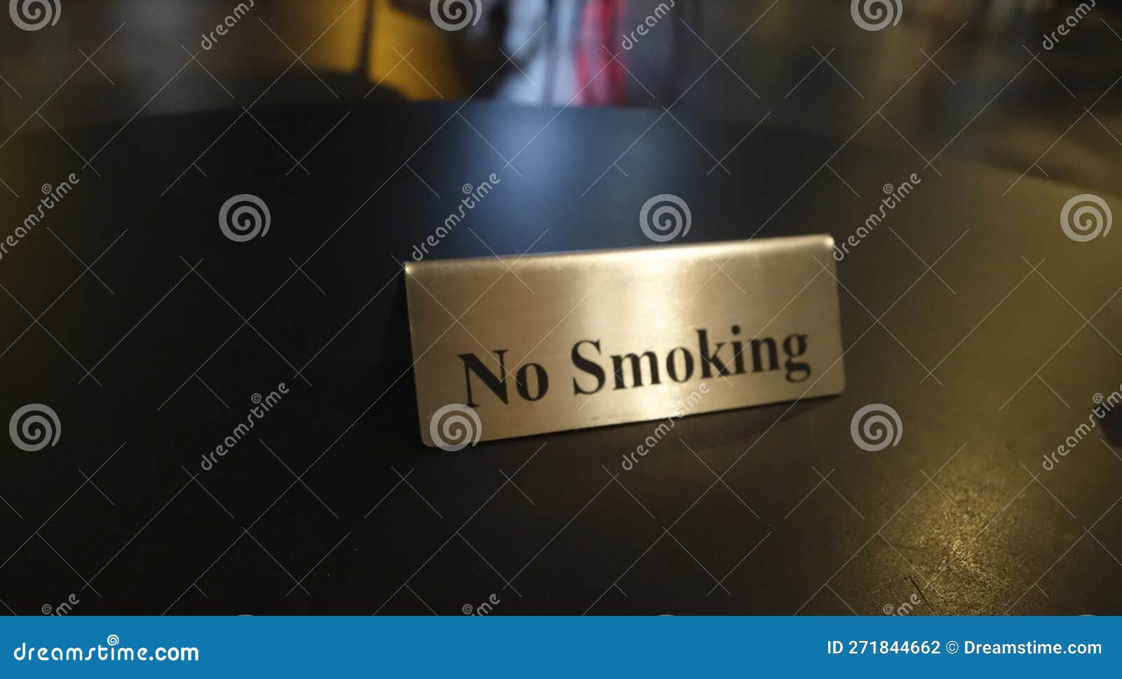 No Smoking Sign on Table in the Cafe Stock Photo - Image of prohibition ...