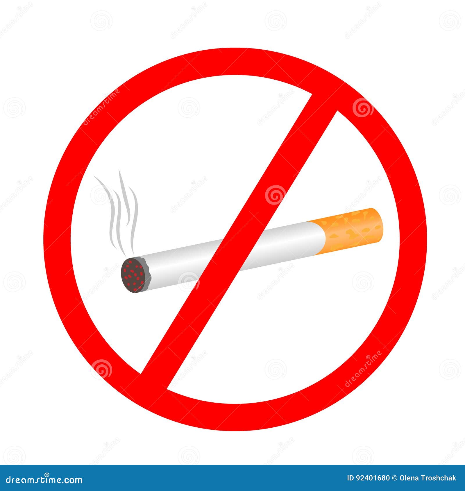 No smoking sign stock vector. Illustration of warning - 92401680