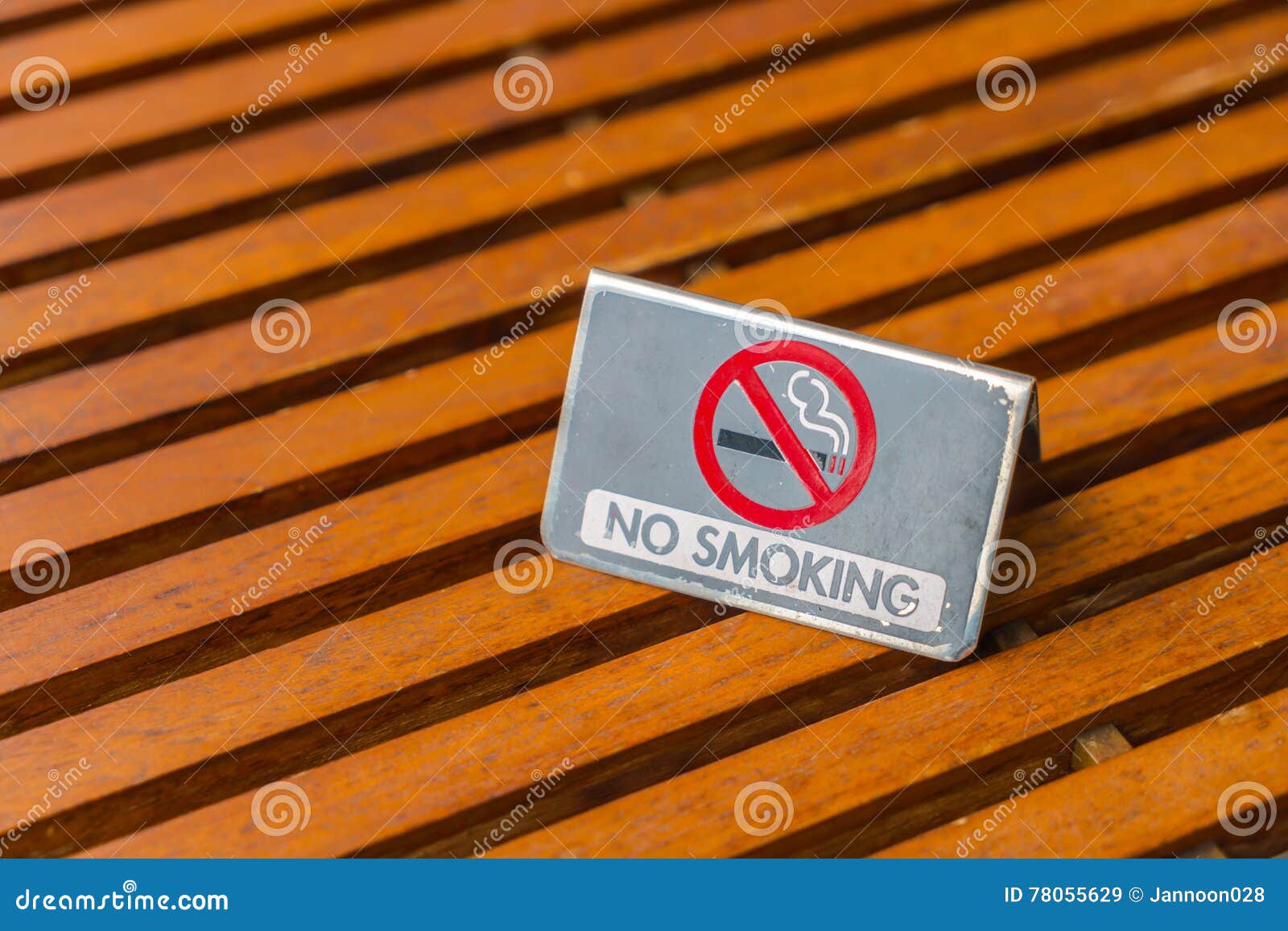 NO Smoking Sign on Wood Table . Stock Image - Image of smoke, lunch ...