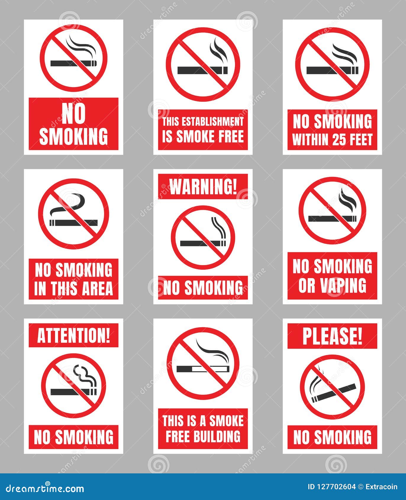 No Smoking Signboard Set, Smoking is Prohibited Stock Vector ...