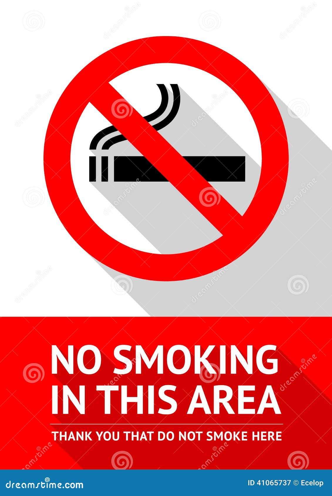No Smoking Sticker, Flat Design Stock Vector - Illustration of ...