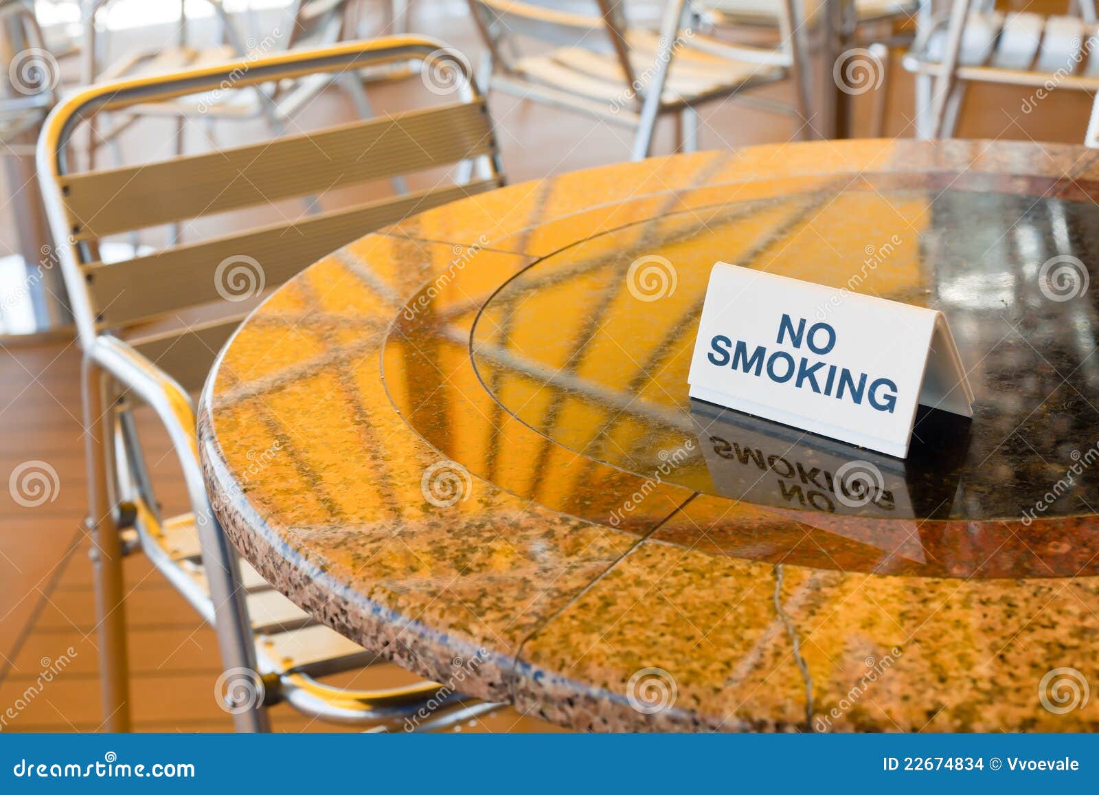 No Smoking Table in Outdoor Cafe Stock Photo - Image of stone, chair ...