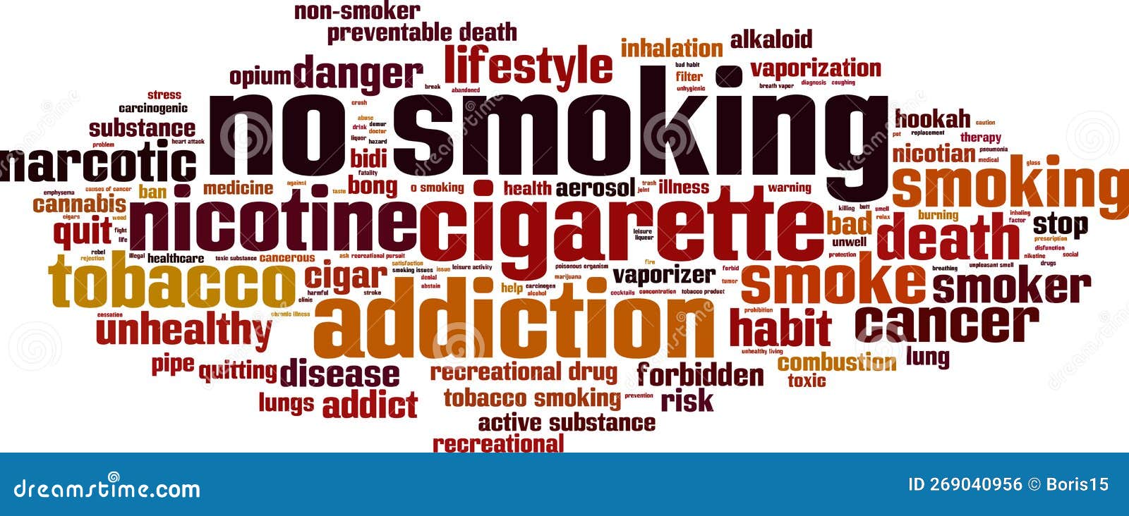 No smoking word cloud stock vector. Illustration of cigarette - 269040956