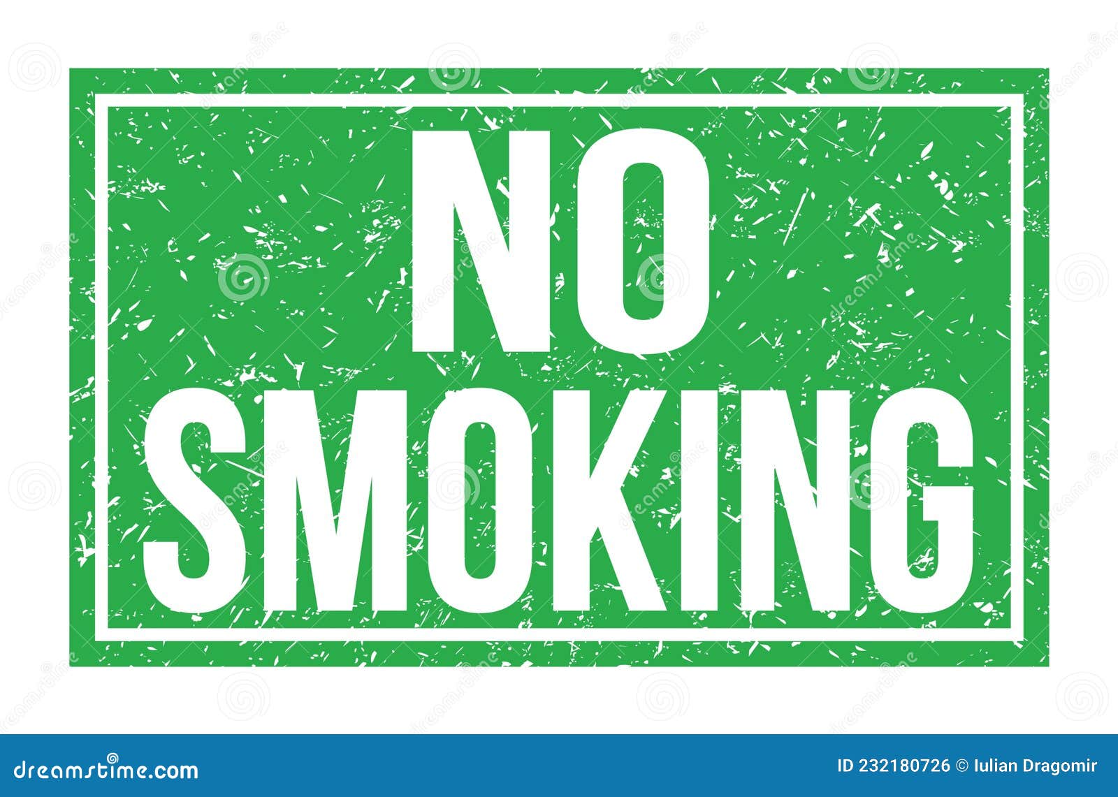 NO SMOKING, Words on Green Rectangle Stamp Sign Stock Illustration ...