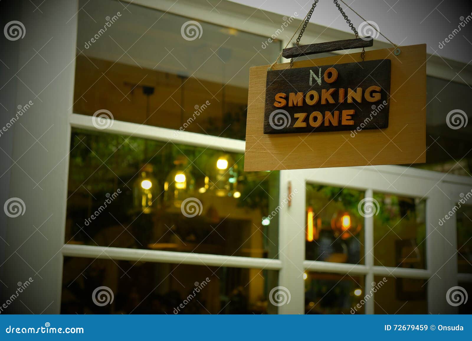 No Smoking Zone Sign at Restaurant Stock Image - Image of cigarette ...