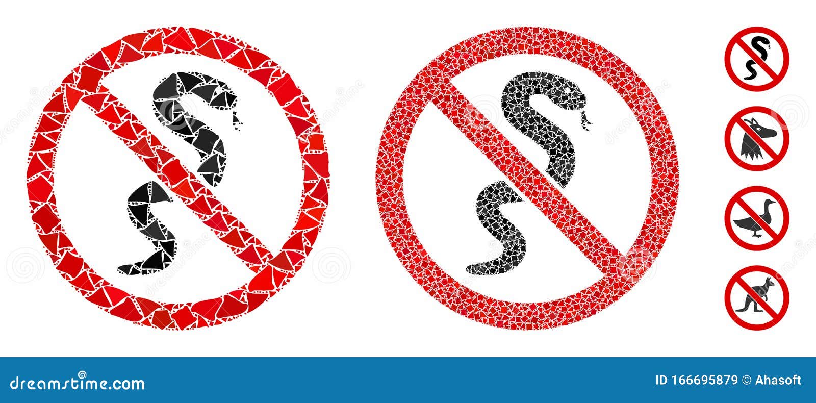 No Snake Mosaic Icon of Joggly Items Stock Vector - Illustration of ...