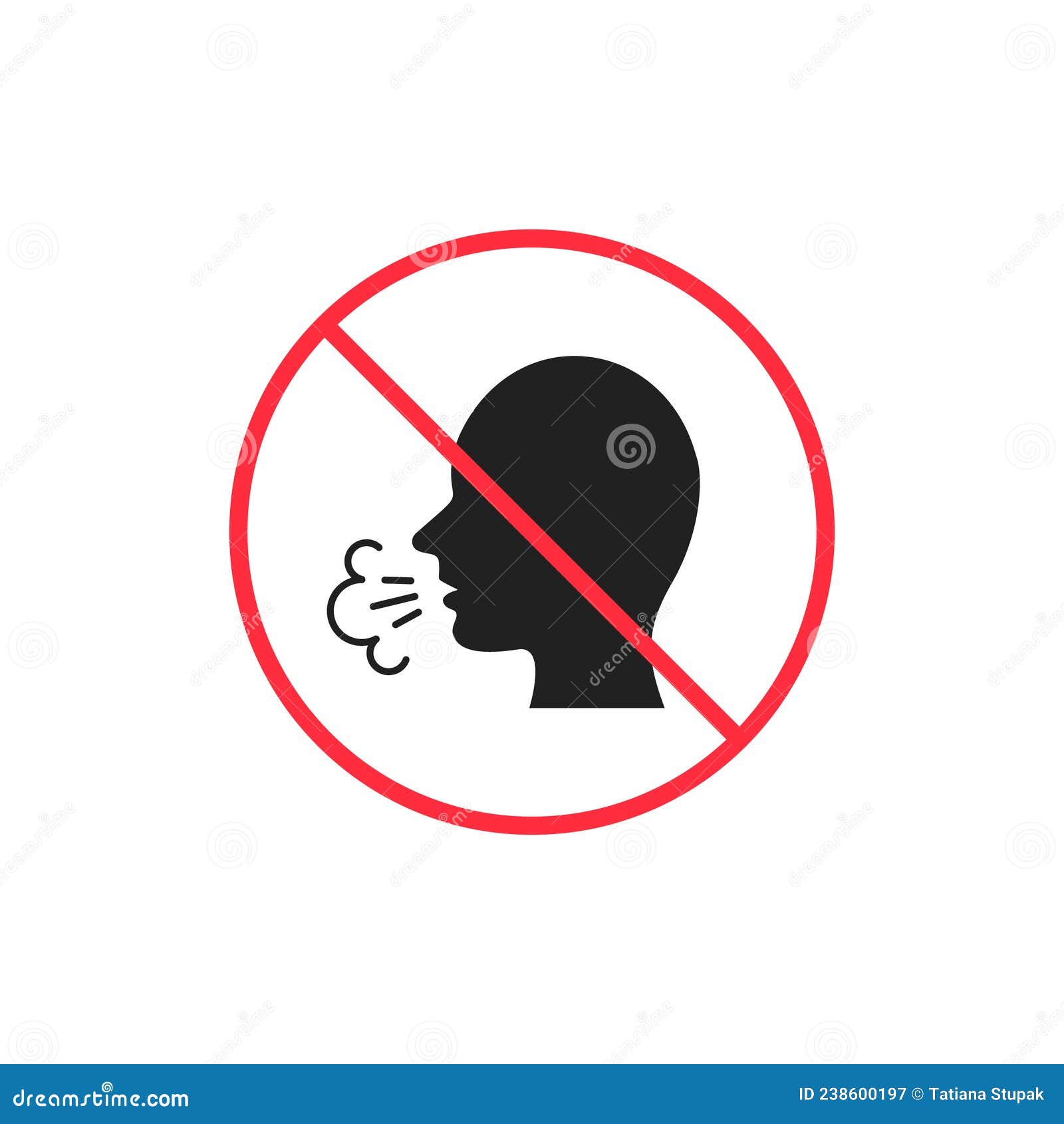 No Sneeze No Cough Vector Icon. Flat Sign Isolated on a White ...