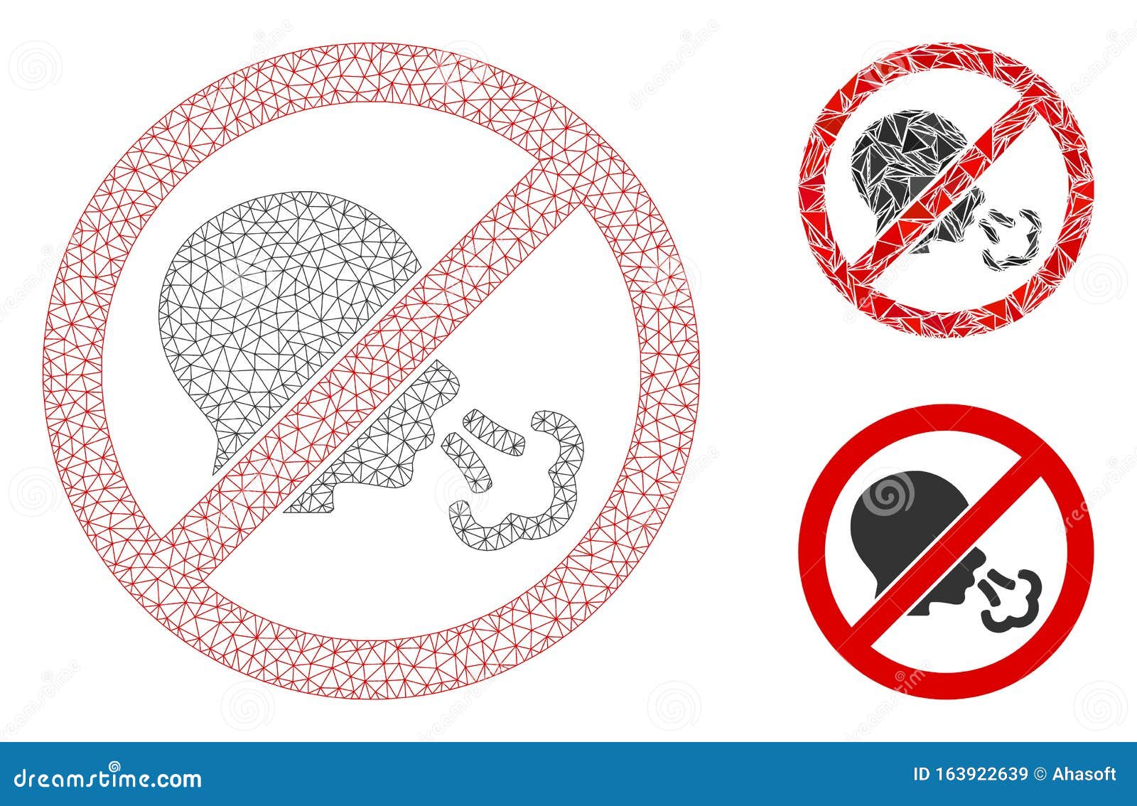No Sneeze Vector Mesh 2D Model and Triangle Mosaic Icon Stock ...