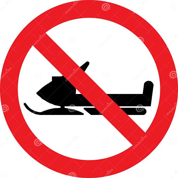 No snowmobile sign stock illustration. Illustration of alert - 113167713