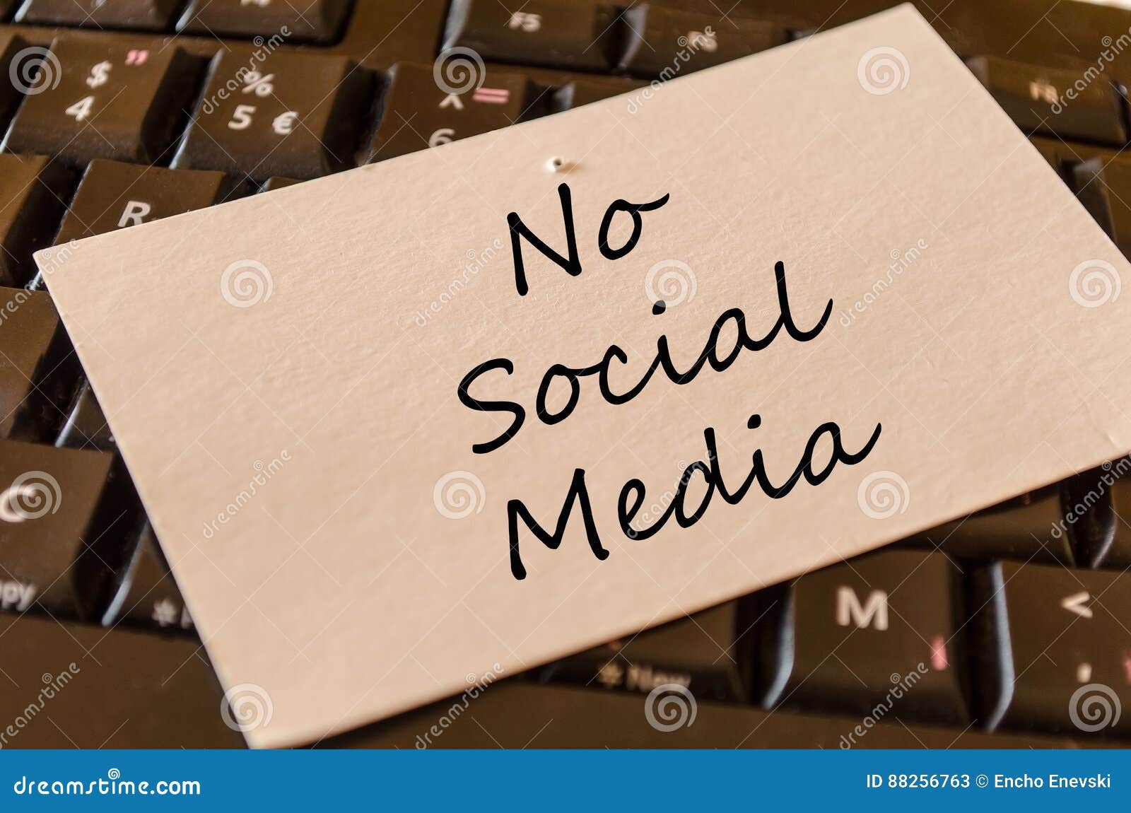 No Social Media Text Concept Stock Image - Image of sticky, info: 88256763