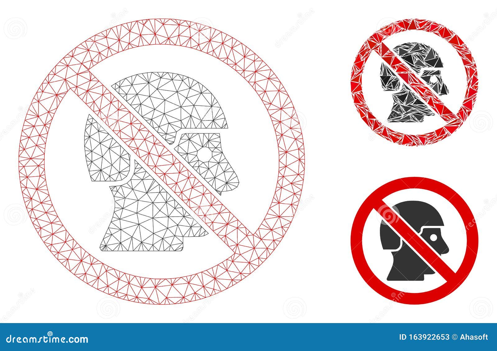 No Soldiers Vector Mesh Carcass Model and Triangle Mosaic Icon Stock ...
