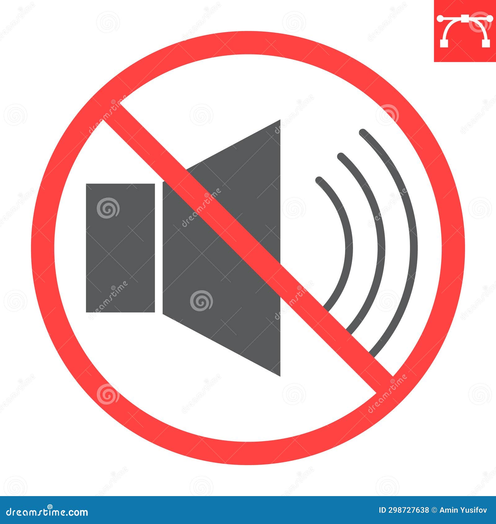 No sound glyph icon stock illustration. Illustration of logo - 298727638