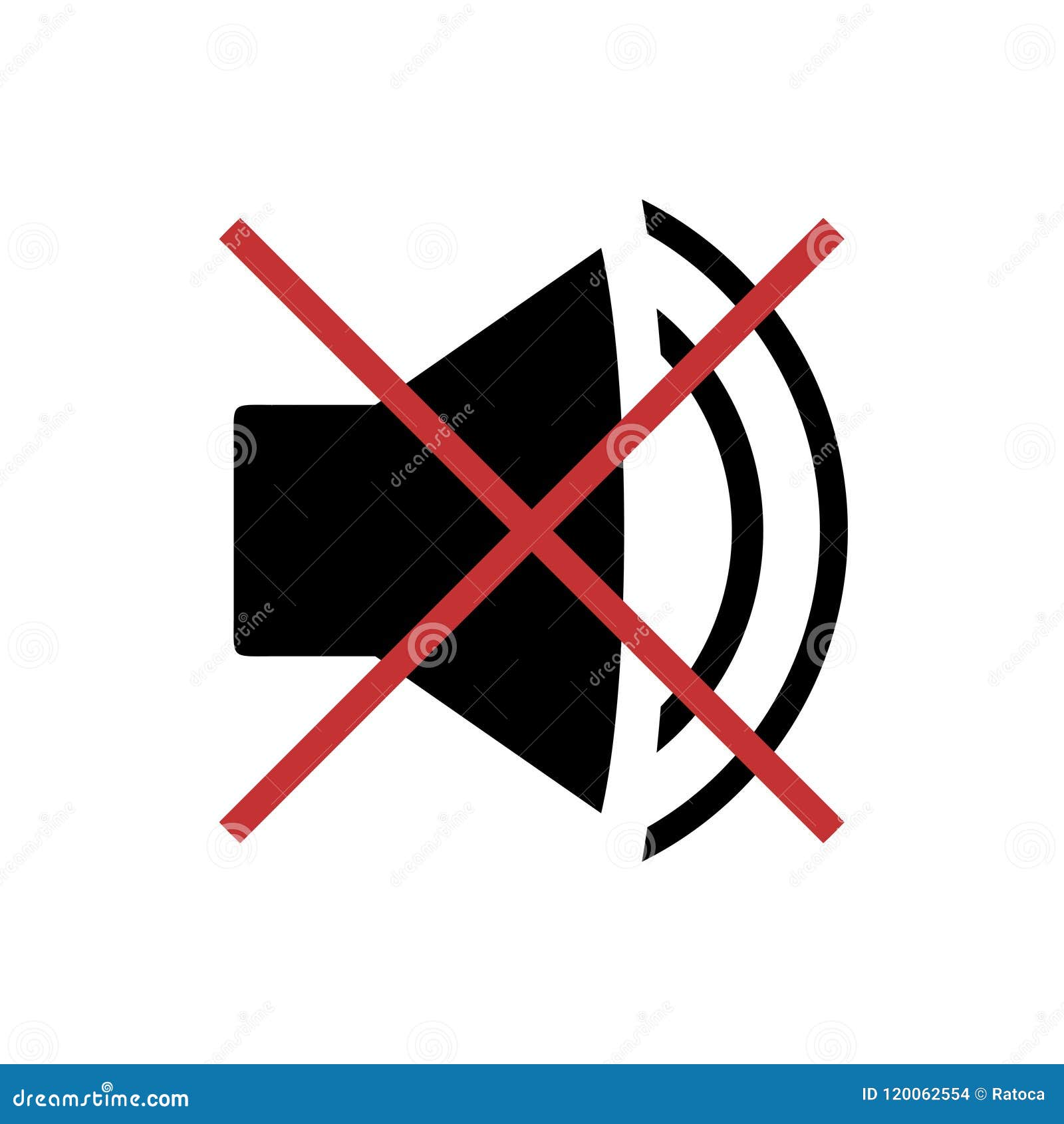 No sound icon stock vector. Illustration of waves, label - 120062554