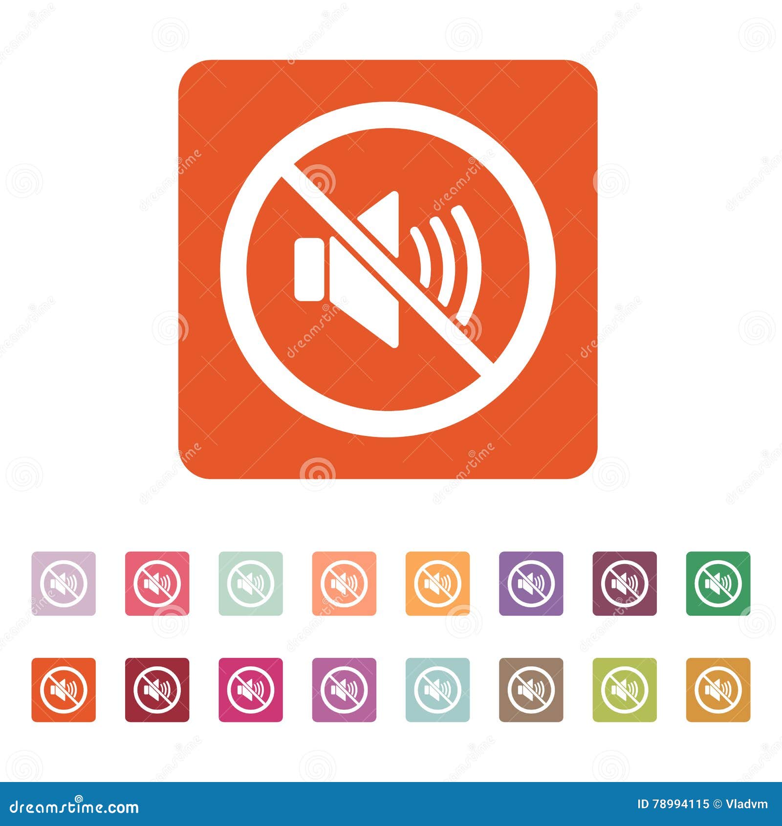 The No Sound Icon. Volume Off Symbol Stock Vector - Illustration of ...