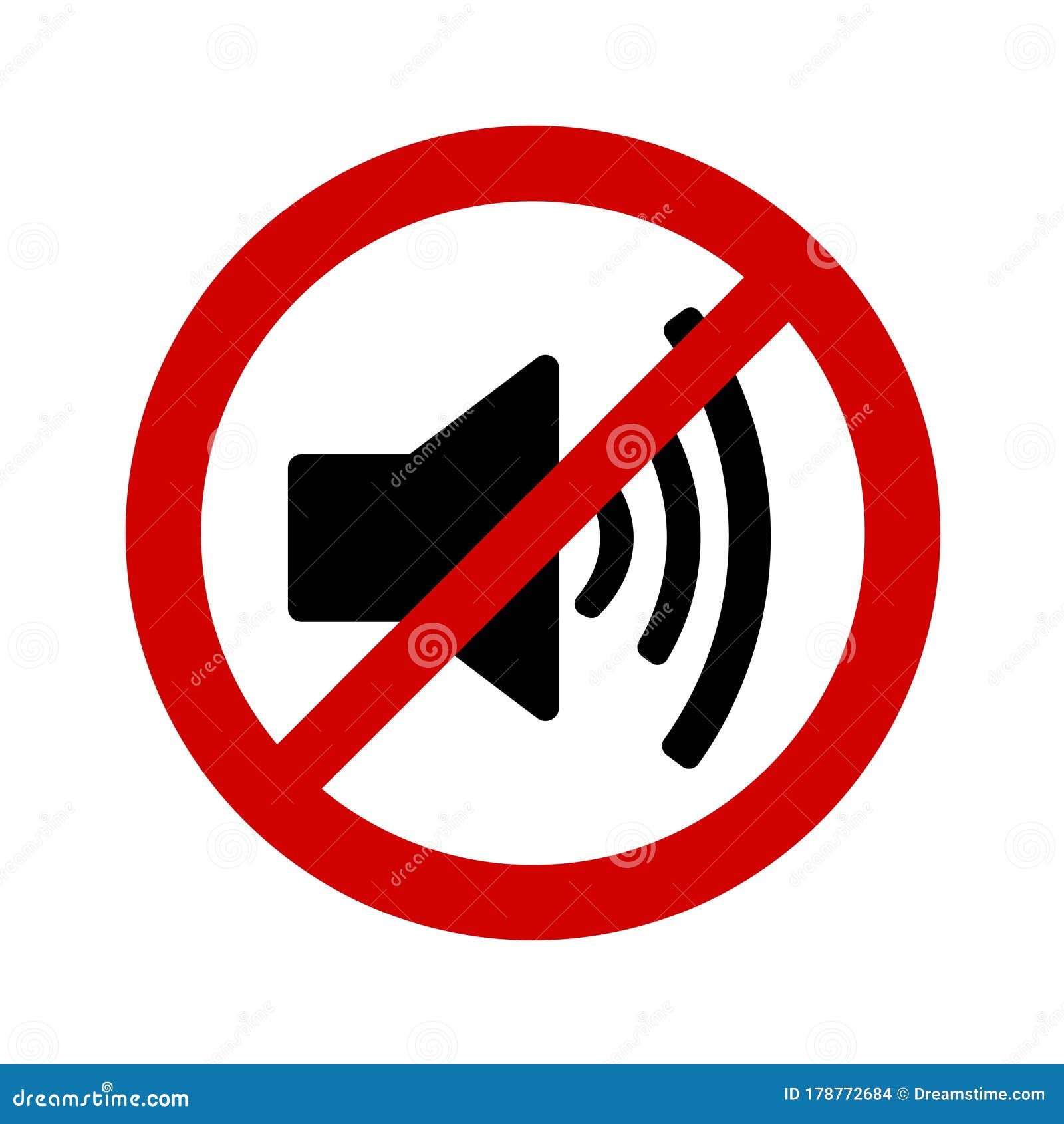No Sound Sign on White Background. Vector Illustration in Trendy Flat ...