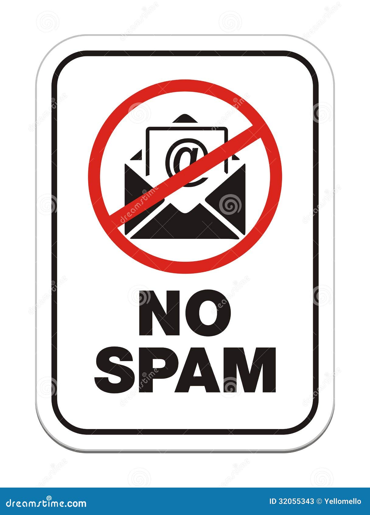 No spam allert sign stock vector. Illustration of prohibited - 32055343