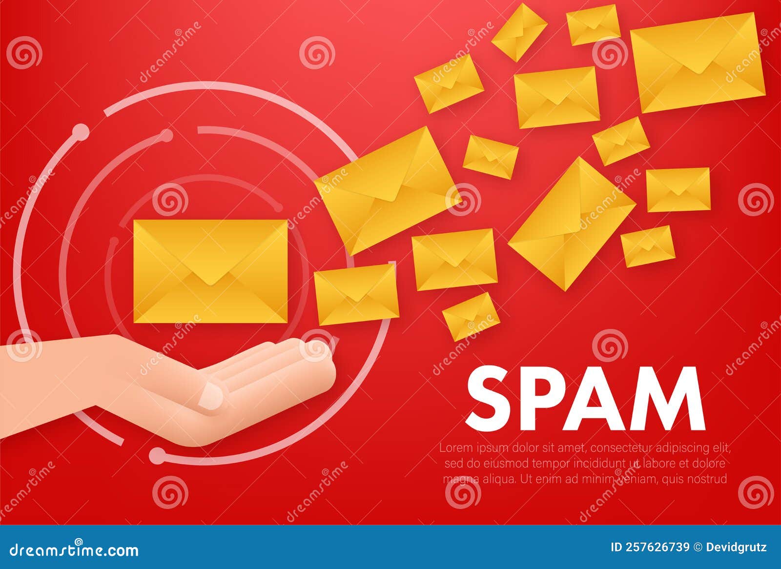 No Spam. Spam Email Warning. Concept of Virus, Piracy, Hacking and ...