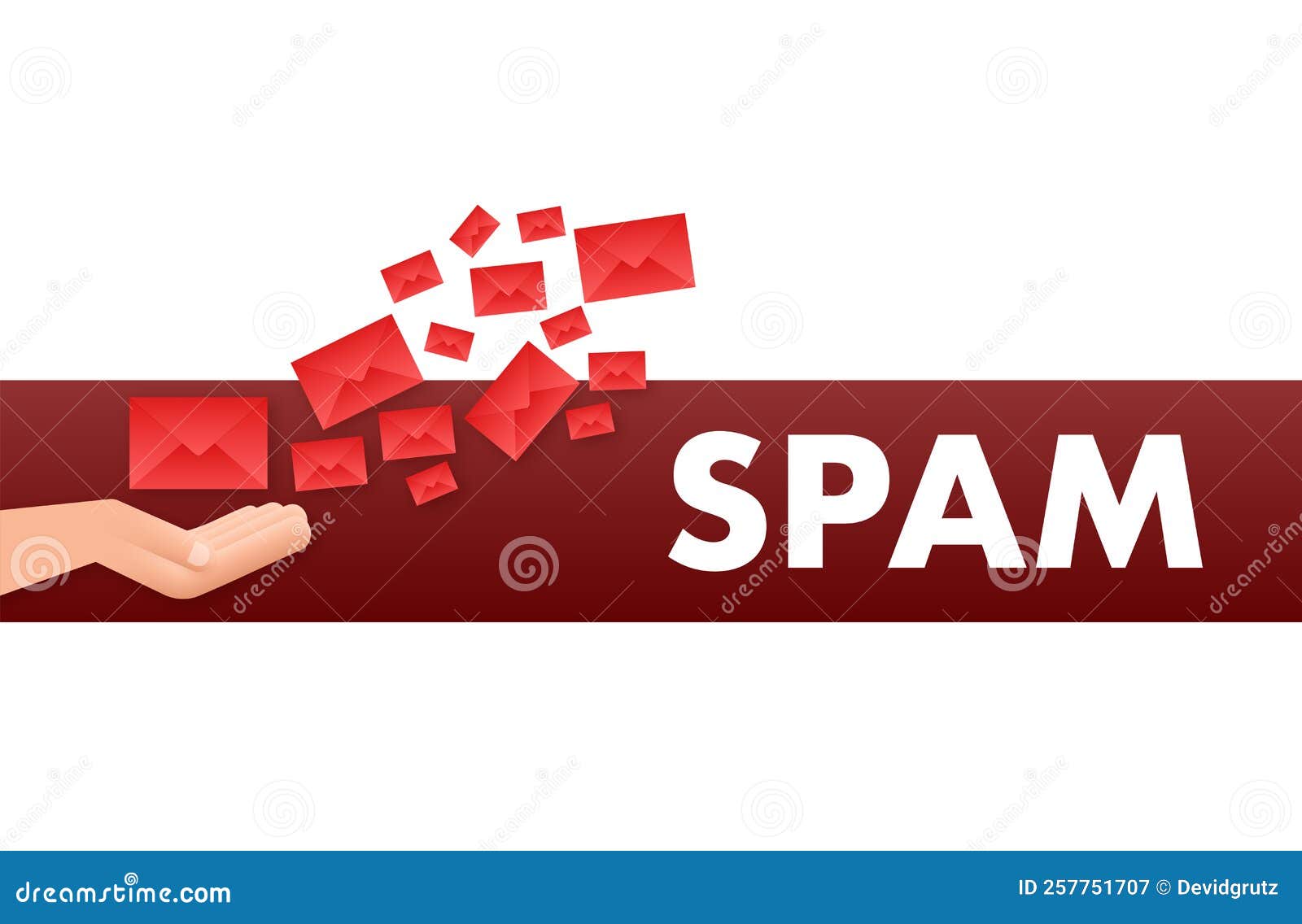No Spam. Spam Email Warning. Concept of Virus, Piracy, Hacking and ...