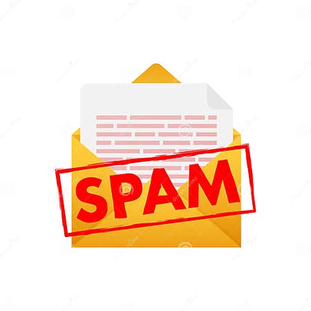 No Spam. Spam Email Warning. Concept of Virus, Piracy, Hacking and ...