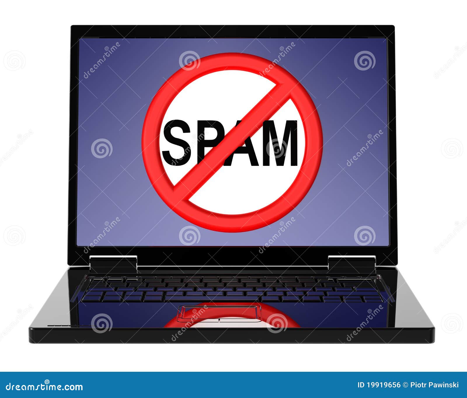 Spam Laptop Showing Spamming Unsolicited And Malicious Email Inbox ...