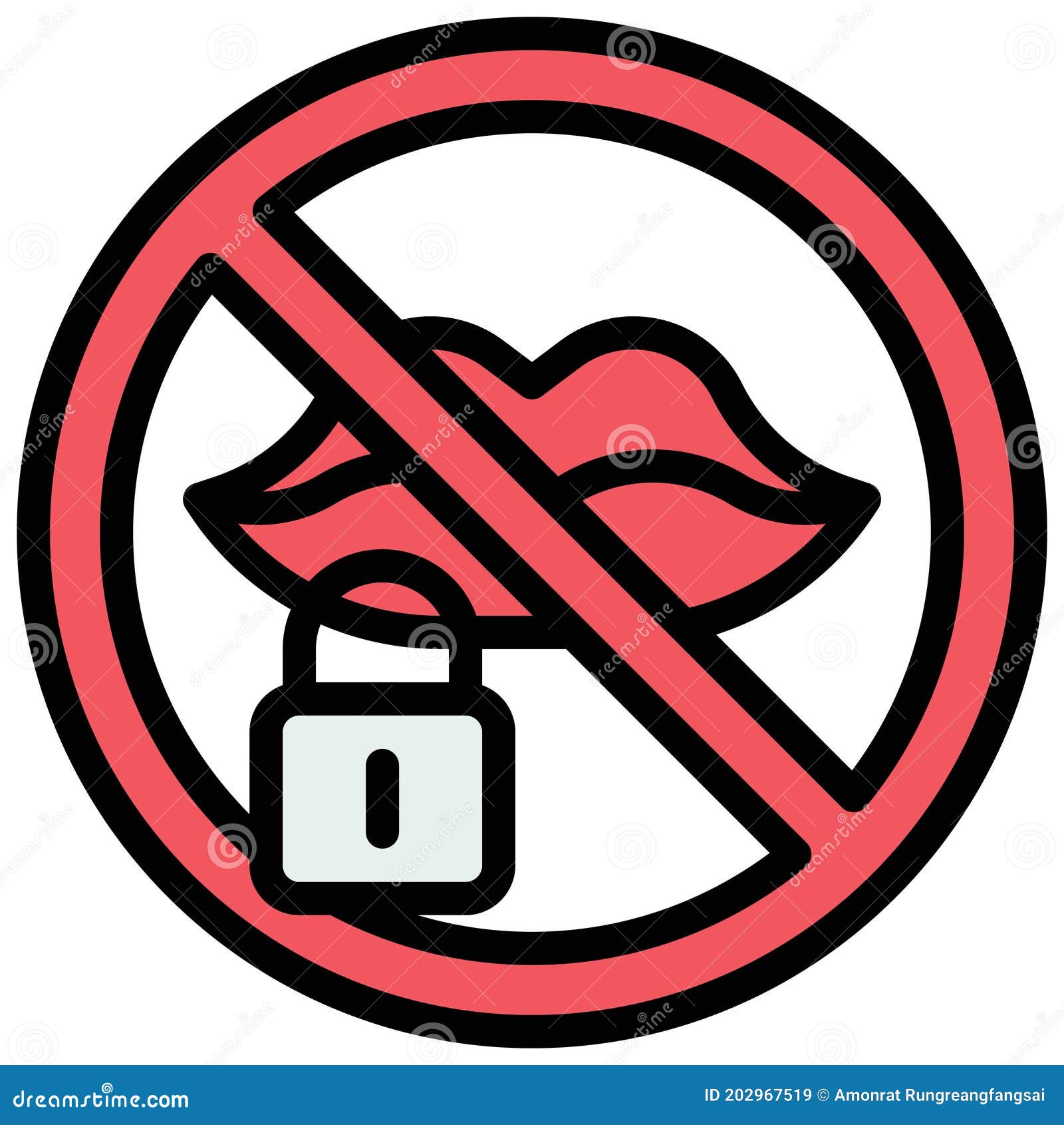 No Speak Icon, Protest Related Vector Stock Vector - Illustration of ...