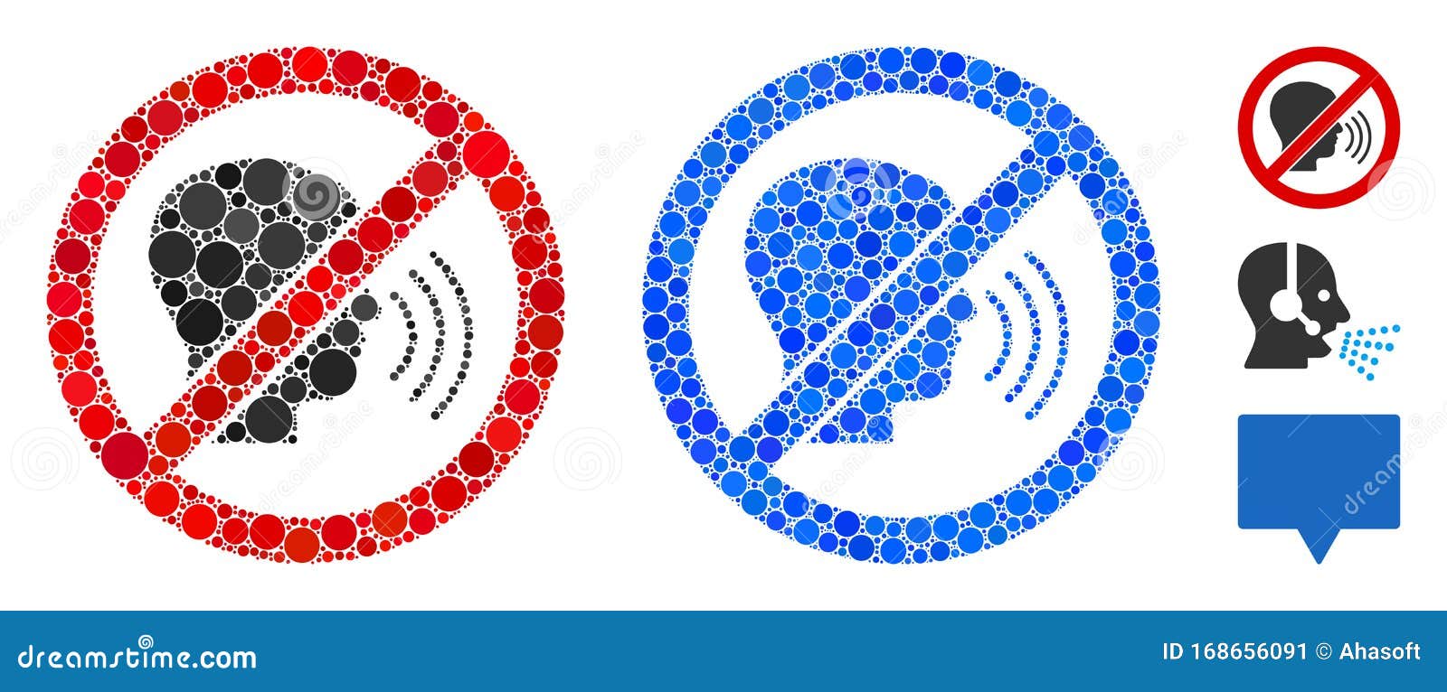 No Speaking Composition Icon of Circles Stock Vector - Illustration of ...