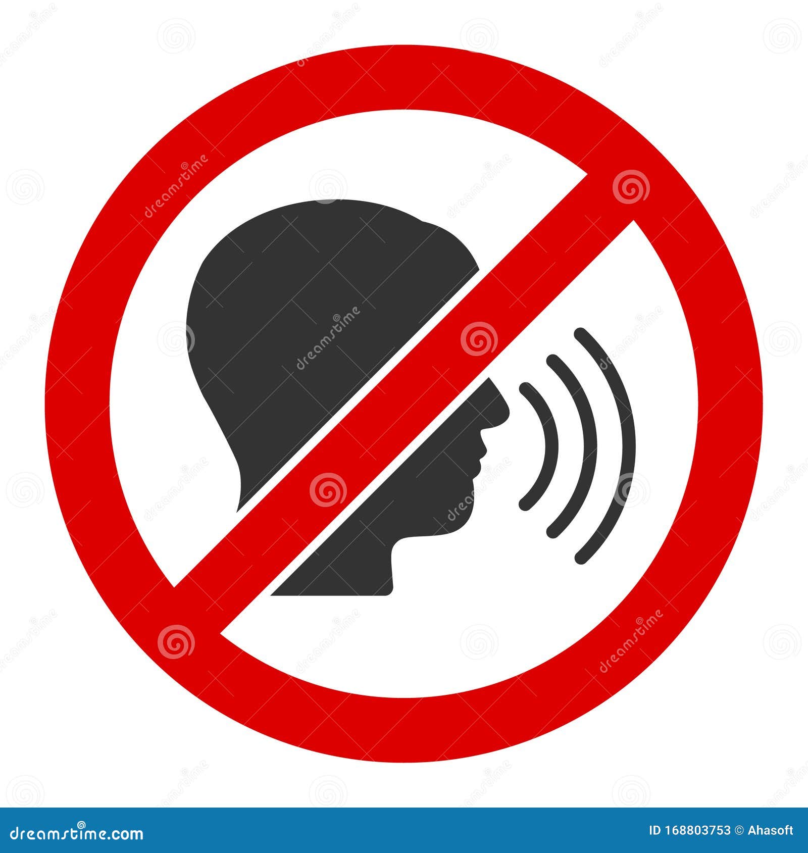 Flat Vector No Speaking Icon Stock Vector - Illustration of restrict ...