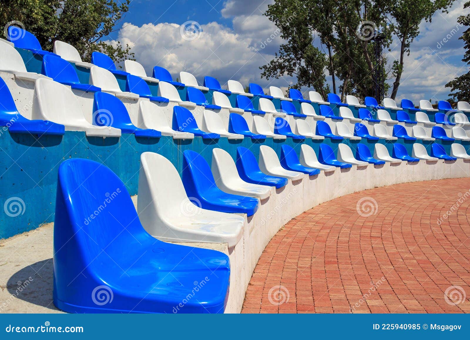 No spectators at stadium stock image. Image of outdoor - 225940985