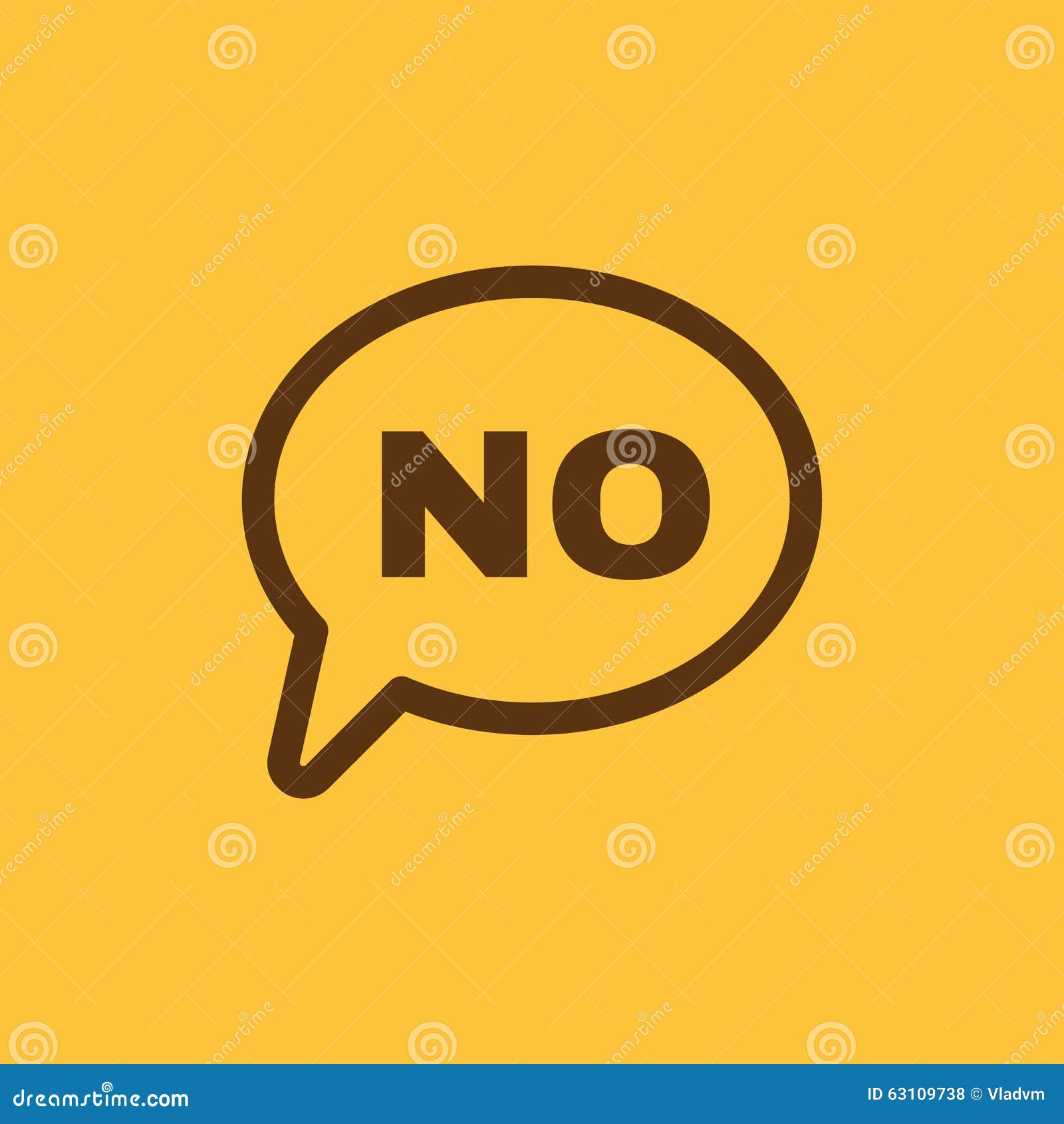 The NO Speech Bubble Icon. No Symbol Stock Illustration - Illustration ...
